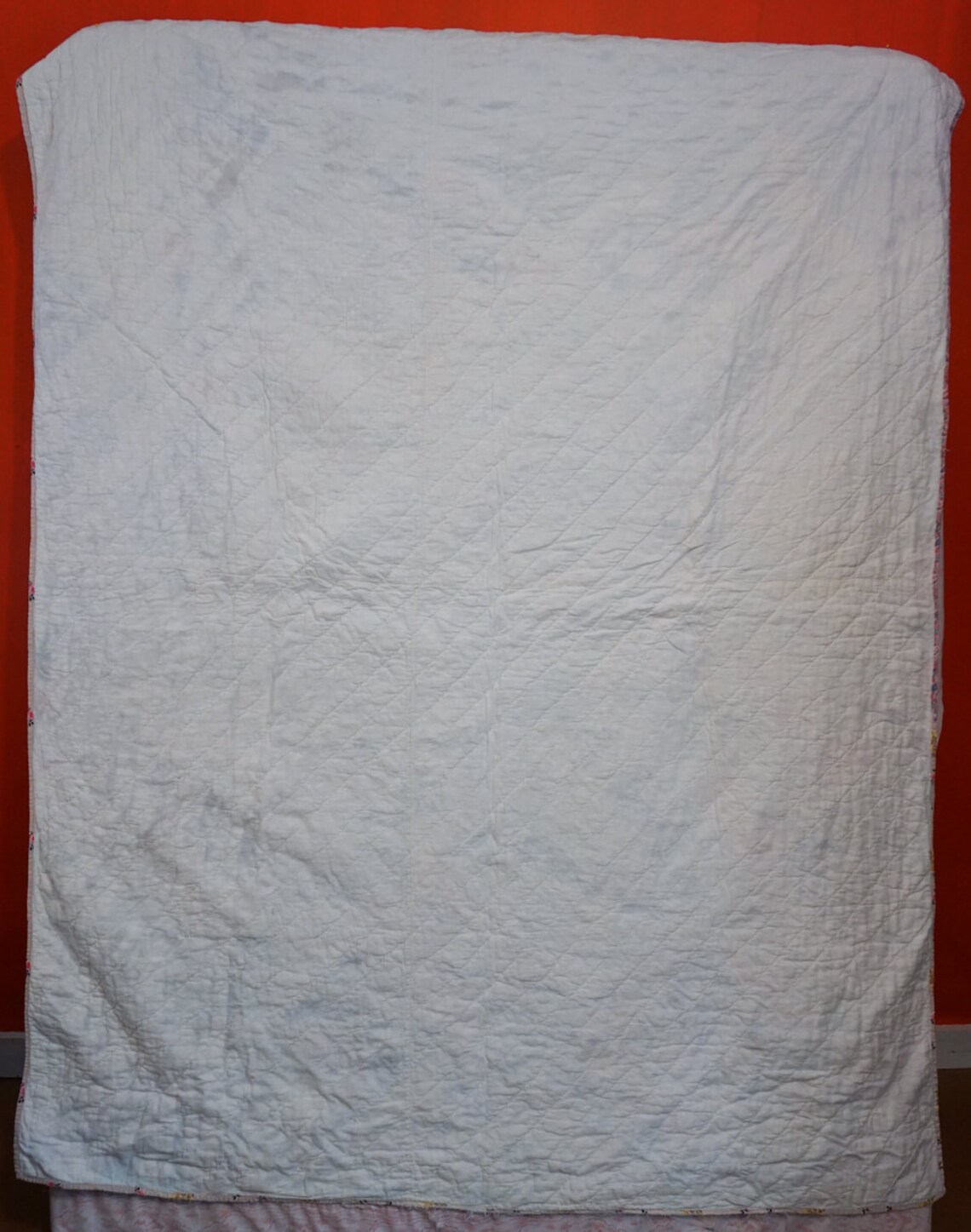 Jewel Box Pattern Quilt Hand Pieced & Hand Quilted 58" X 72" (c) 1950's ...