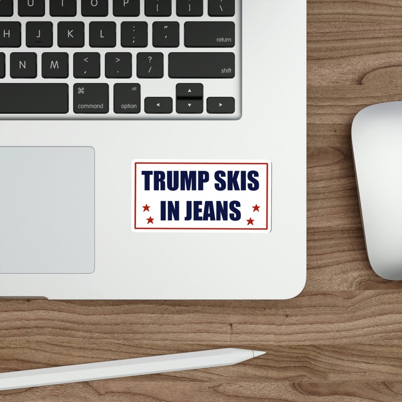 Trump Skis in Jeans Sticker - Waterproof Funny Vinyl Ski Decal - Etsy