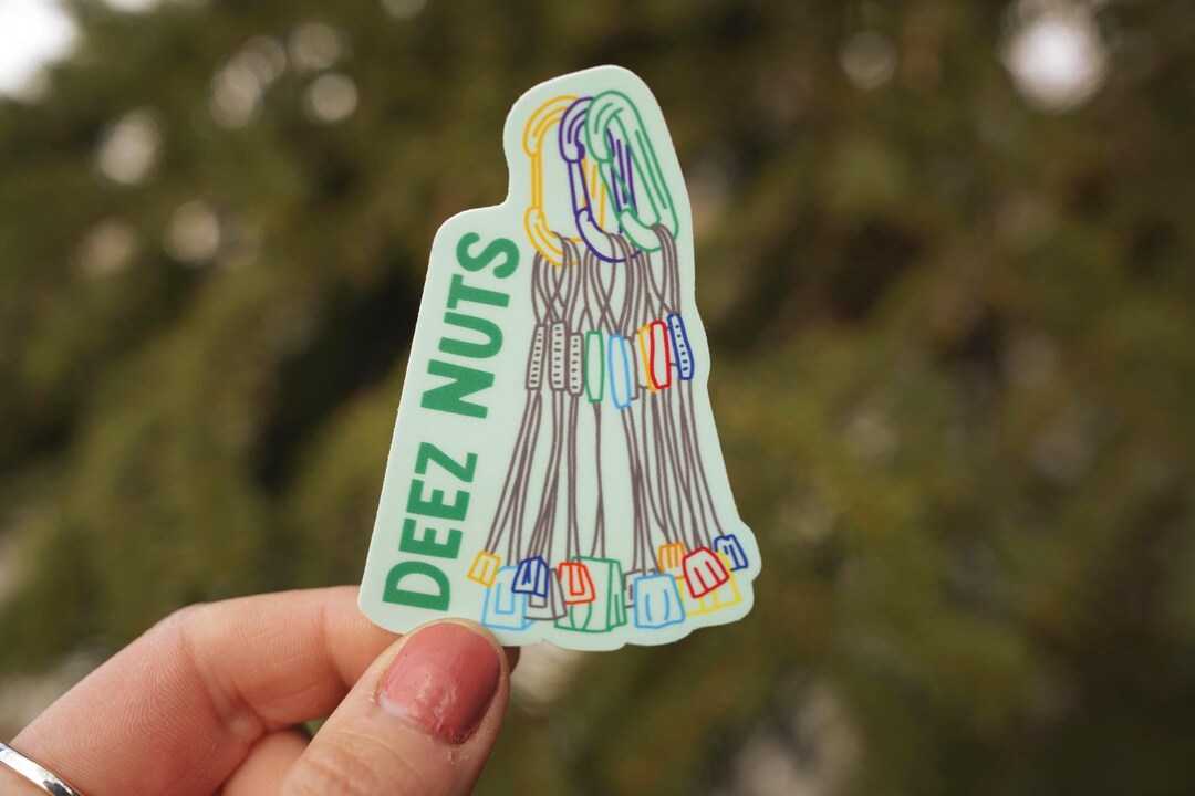 Deez Nuts - Trad Climbing Vinyl Sticker - Waterproof Rock Climbing ...