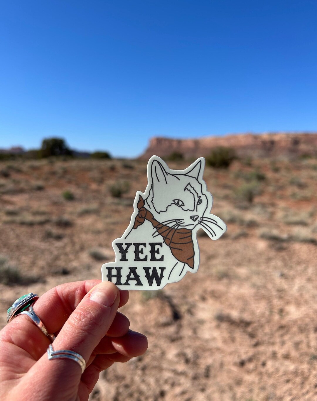 Cowboy Kitty - Vinyl Sticker - Waterproof Western Cowboy Sticker - Cat ...