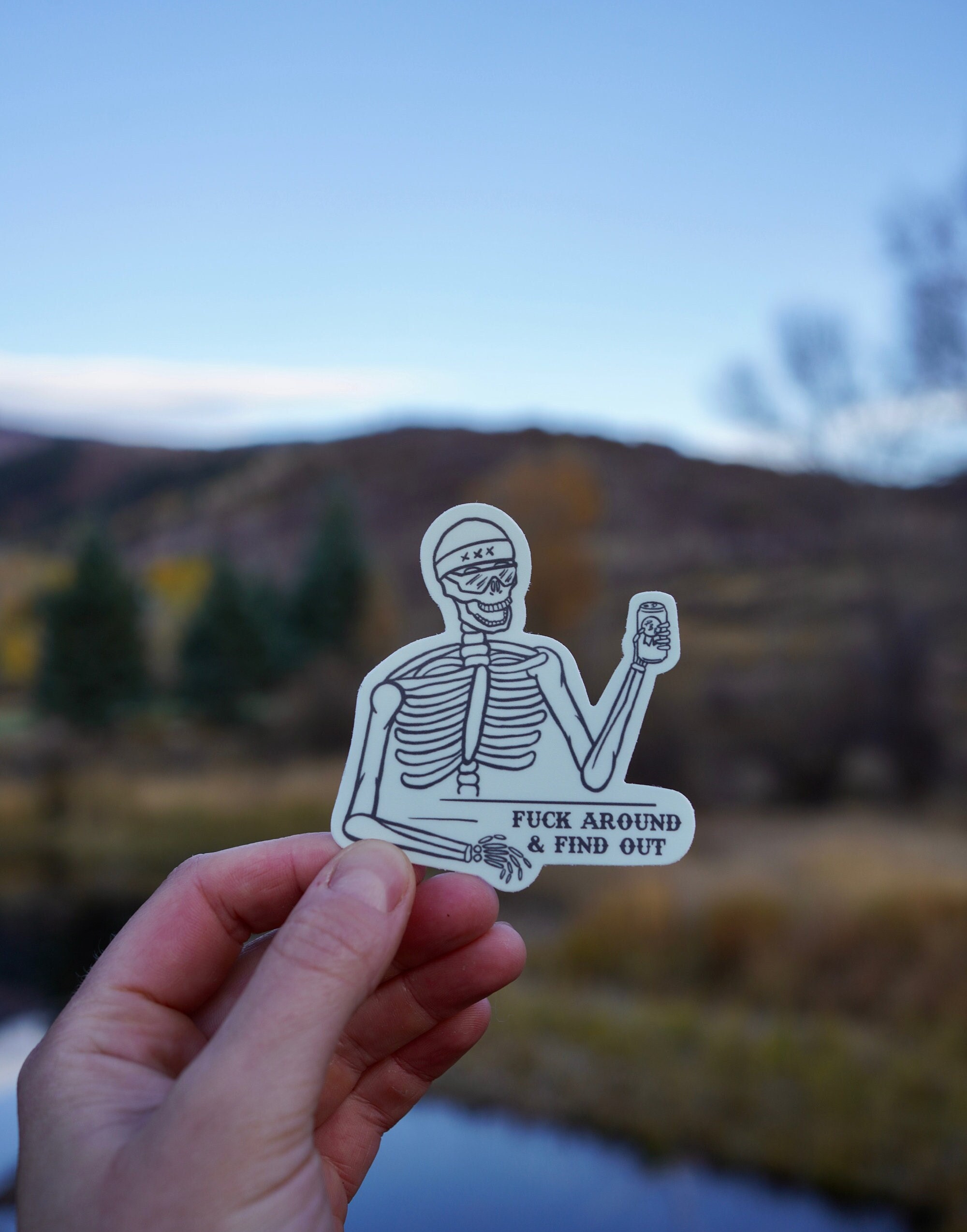 PBR Skeleton Vinyl Sticker PBR Beer Waterproof Vinyl Ski Town Hipster ...
