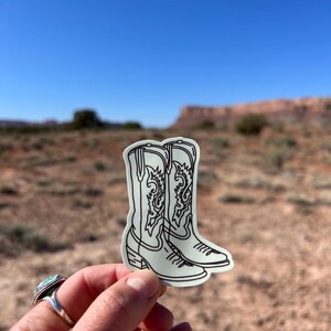 Cowboy Boots - Retro Vinyl Sticker - Waterproof Western Cowboy Sticker ...