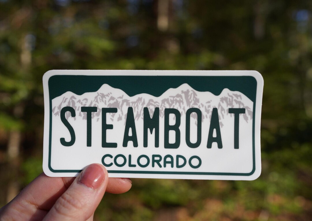 Steamboat Colorado License Plate Sticker - Waterproof Vinyl - Etsy