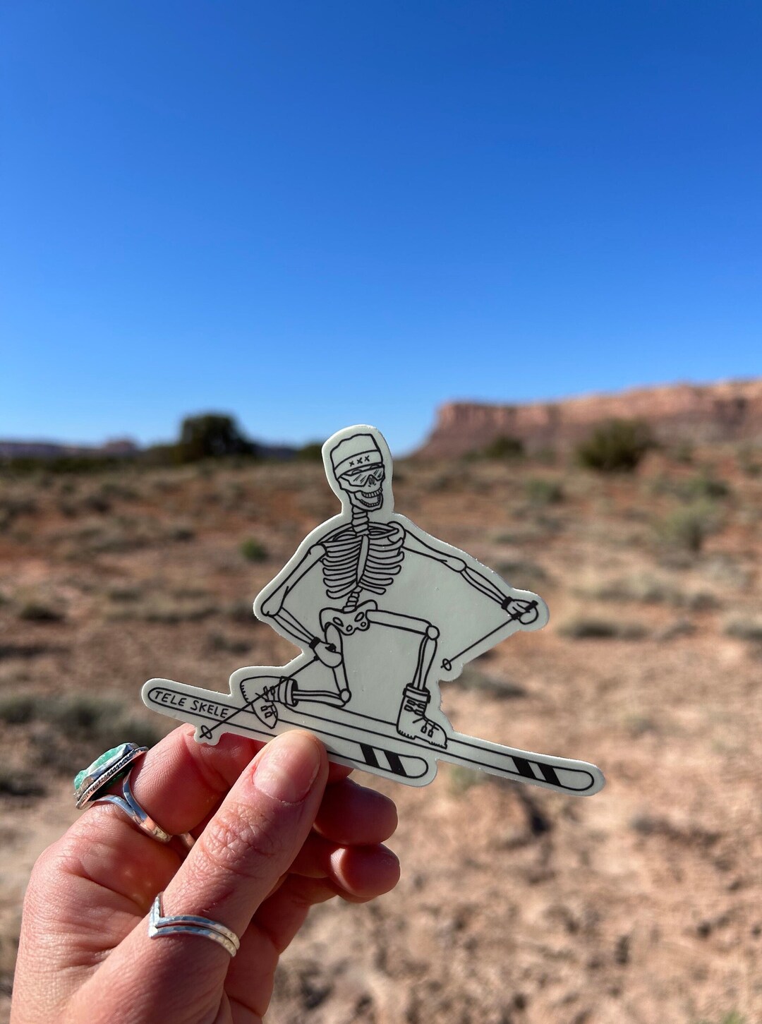 Teleskele - Vinyl Sticker - Waterproof Telemark Skiing Skeleton Sticker ...