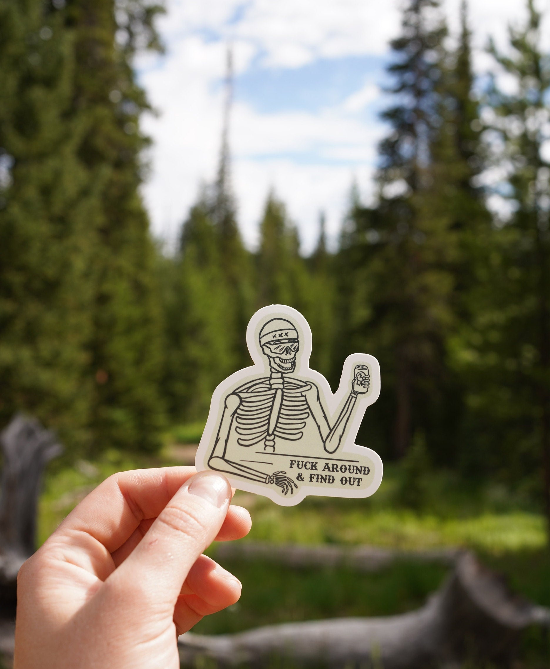 PBR Skeleton Vinyl Sticker PBR Beer Waterproof Vinyl Ski Town Hipster ...