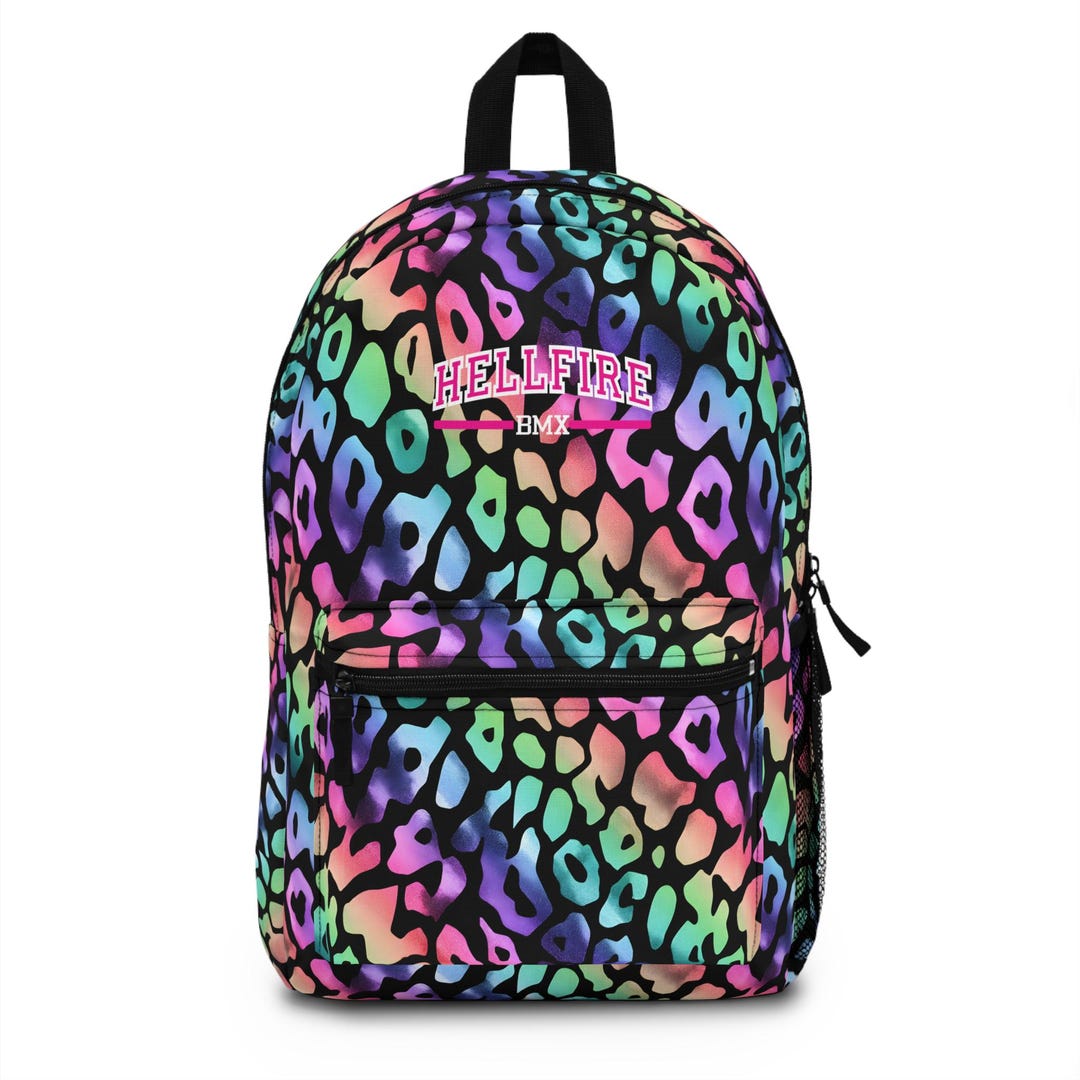 Rainbow Cheetah Print Backpack: Colorful Travel Bag, School Bookbag - Etsy