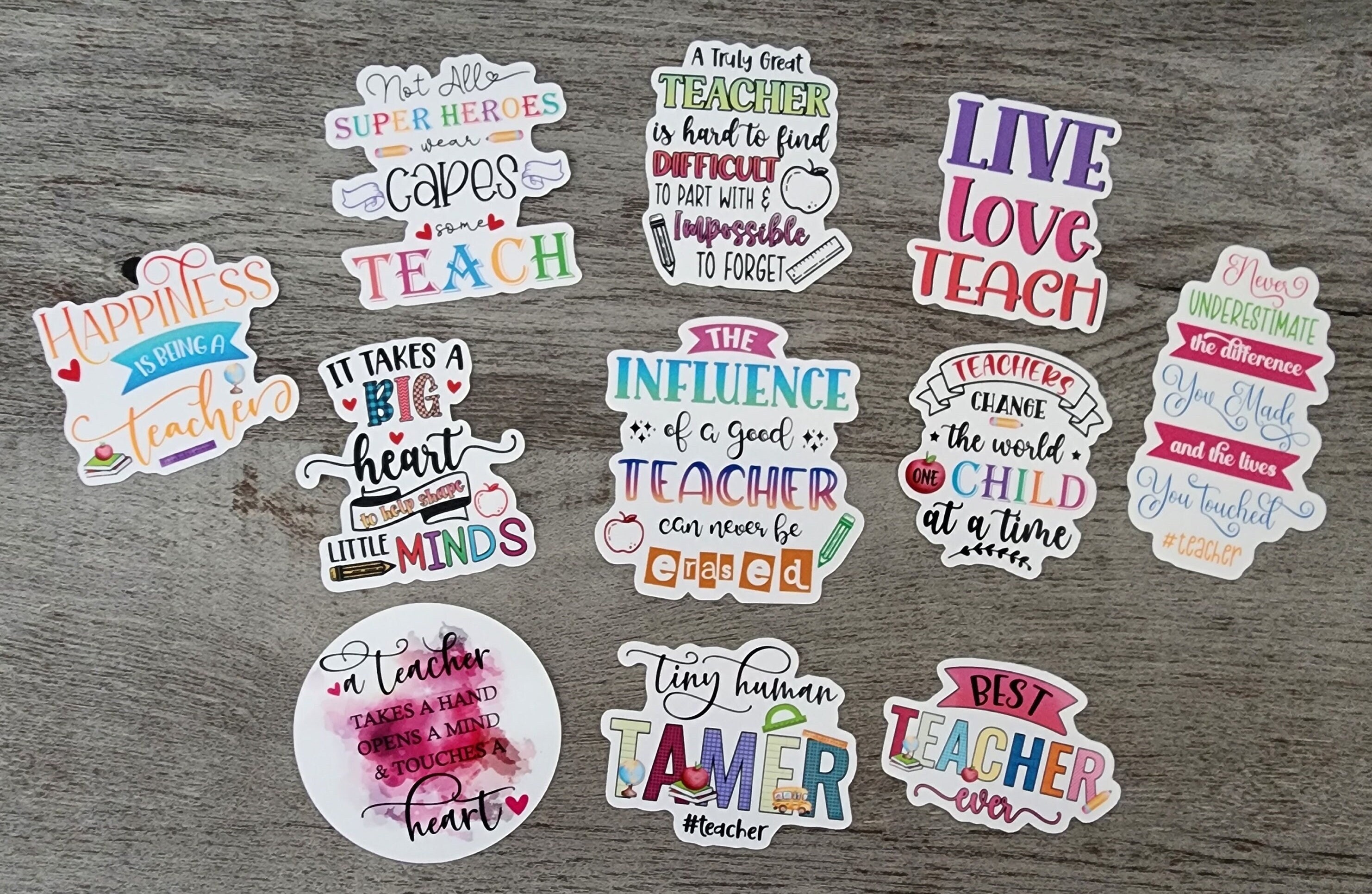 Teacher Sticker Pack Bundle of 11 Vinyl Stickers Water - Etsy