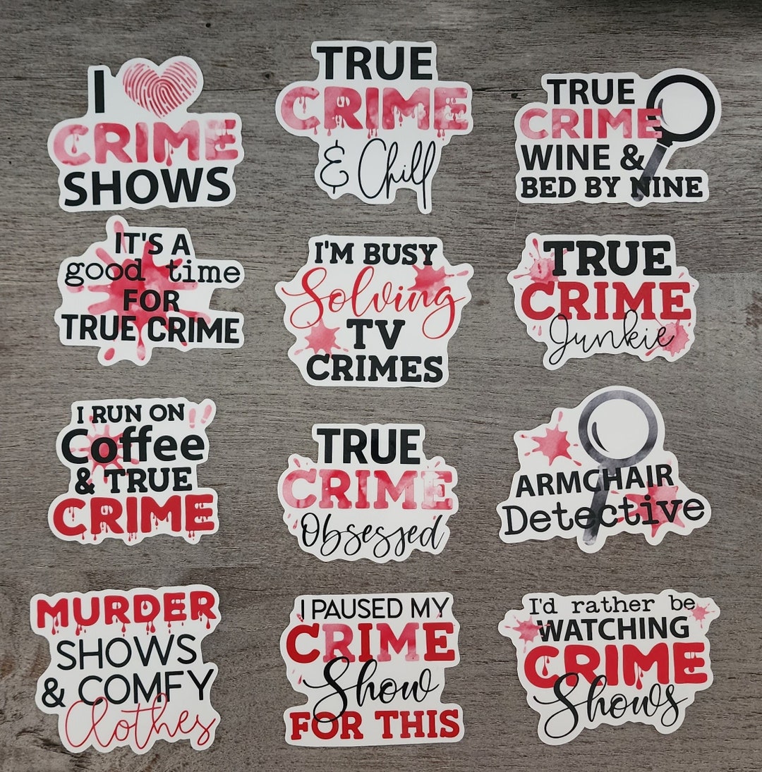 True Crime Sticker Pack Laptop Stickers Water Bottle Stickers Vinyl ...