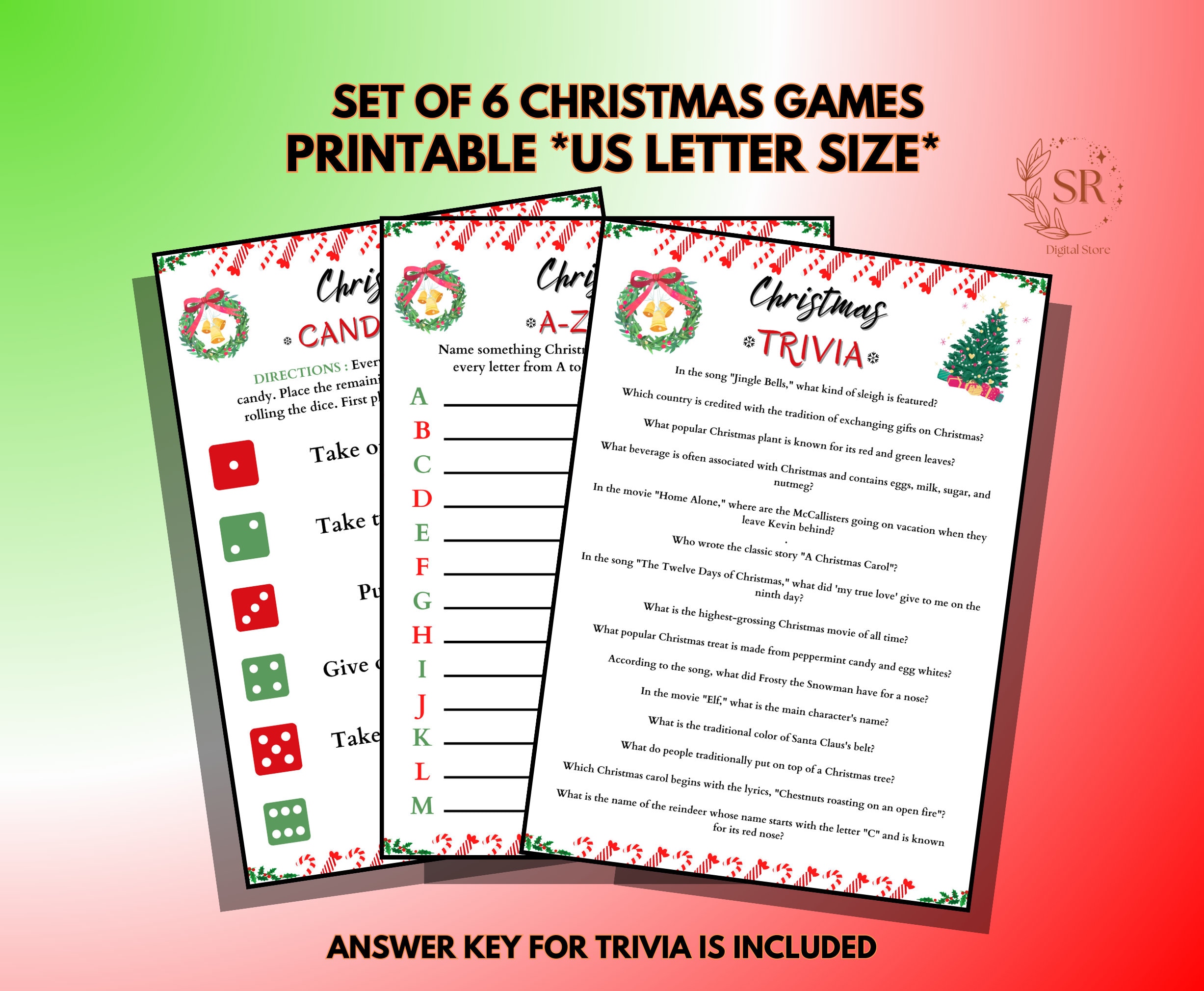 Printable Christmas Game Bundle Christmas Party Games - Etsy