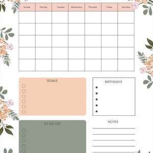 Floral Printable Planner Bundle - Weekly, Monthly, Budgets, to Do Lists ...