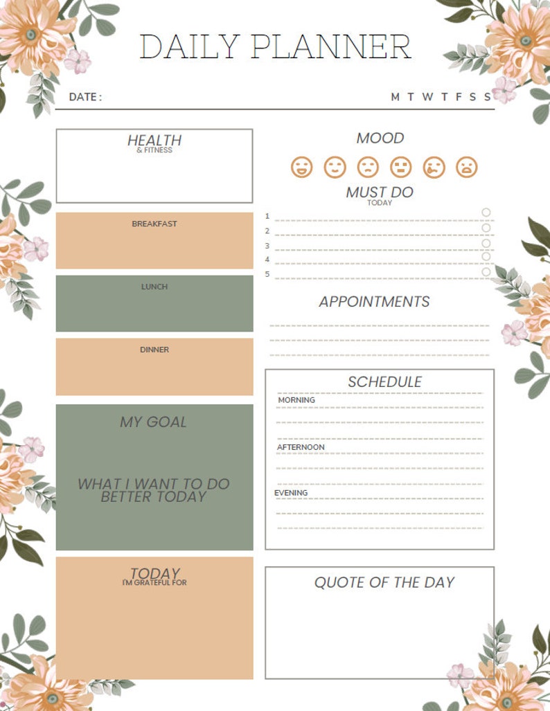 Floral Printable Planner Bundle Weekly Monthly Budgets to - Etsy