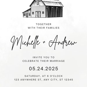 Rustic Farmhouse Wedding Invitation Bundle - Digital Download - Etsy