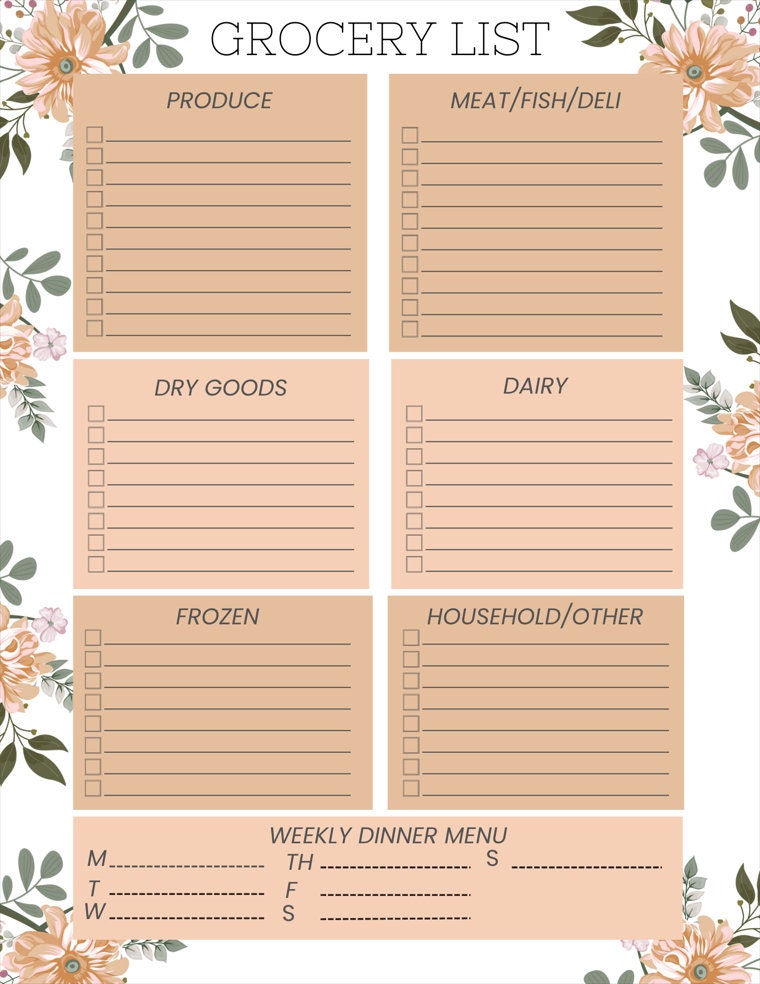 Floral Printable Planner Bundle Weekly, Monthly, Budgets, to Do Lists ...
