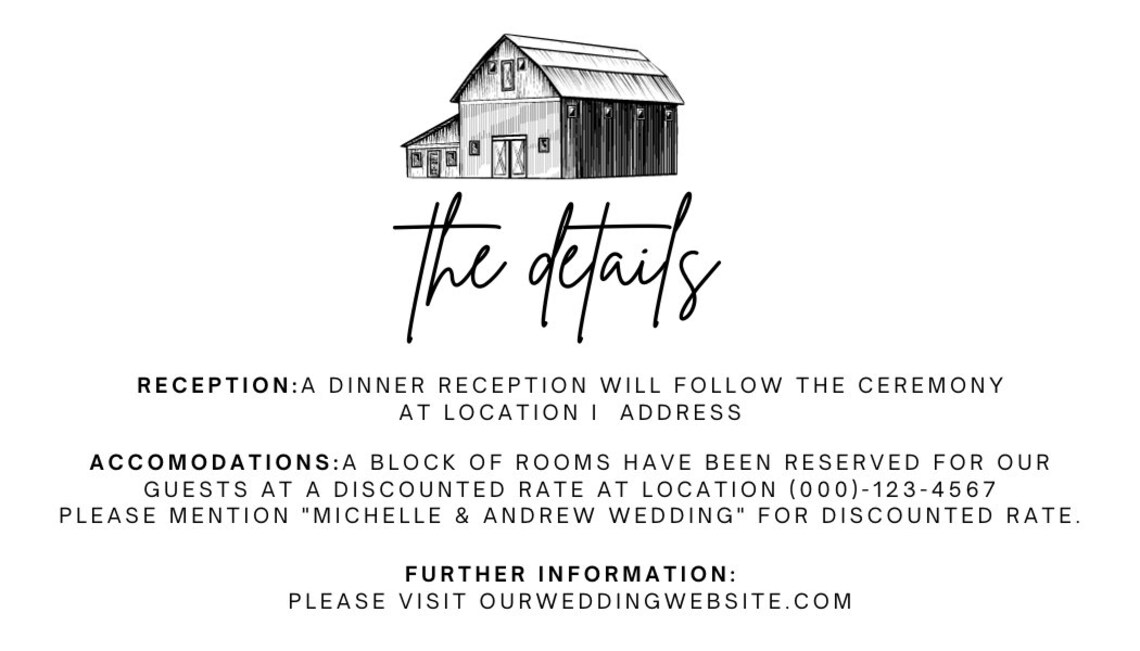 Rustic Farmhouse Wedding Invitation Bundle - Digital Download - Etsy