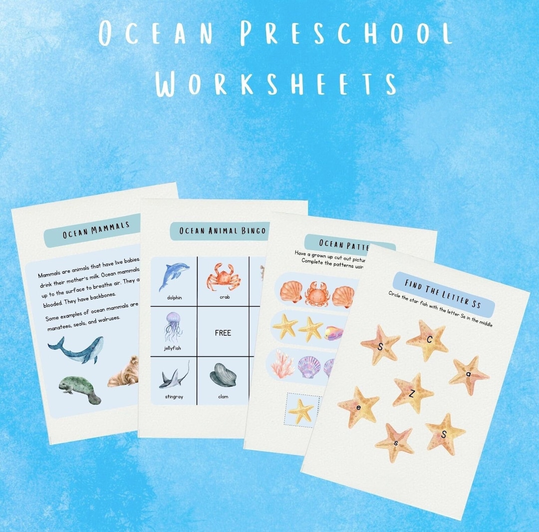 Ocean Animals Preschool Packet - Etsy