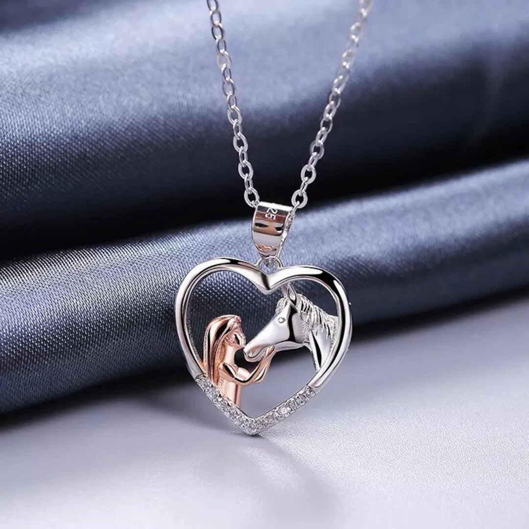 Horse Necklace, Horse Lover Gift, Animal Jewellery, Equestrian Necklace ...
