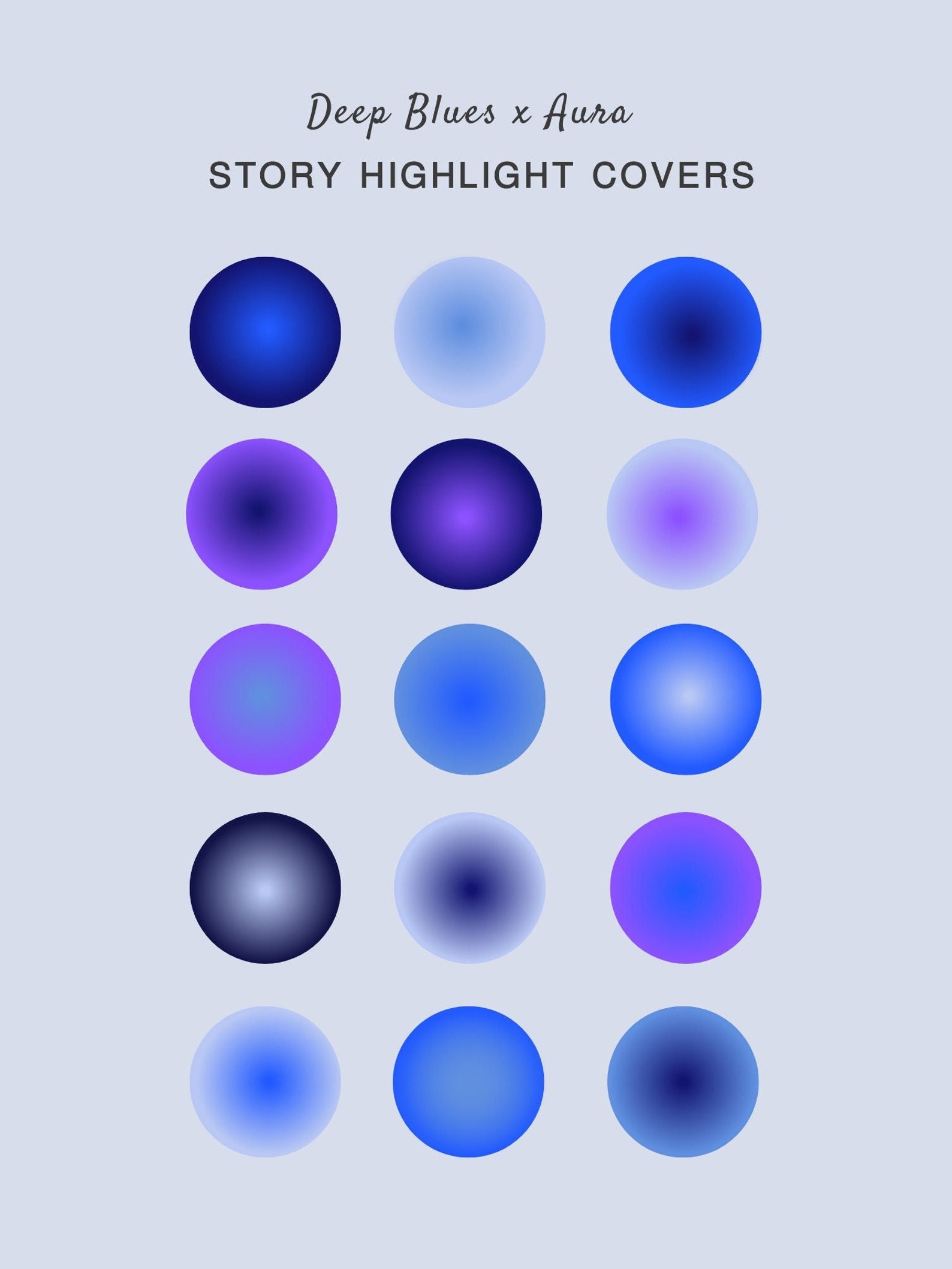 Retro Groovy Neon Hippy Deep Blues Aura Story Highlight Covers ...