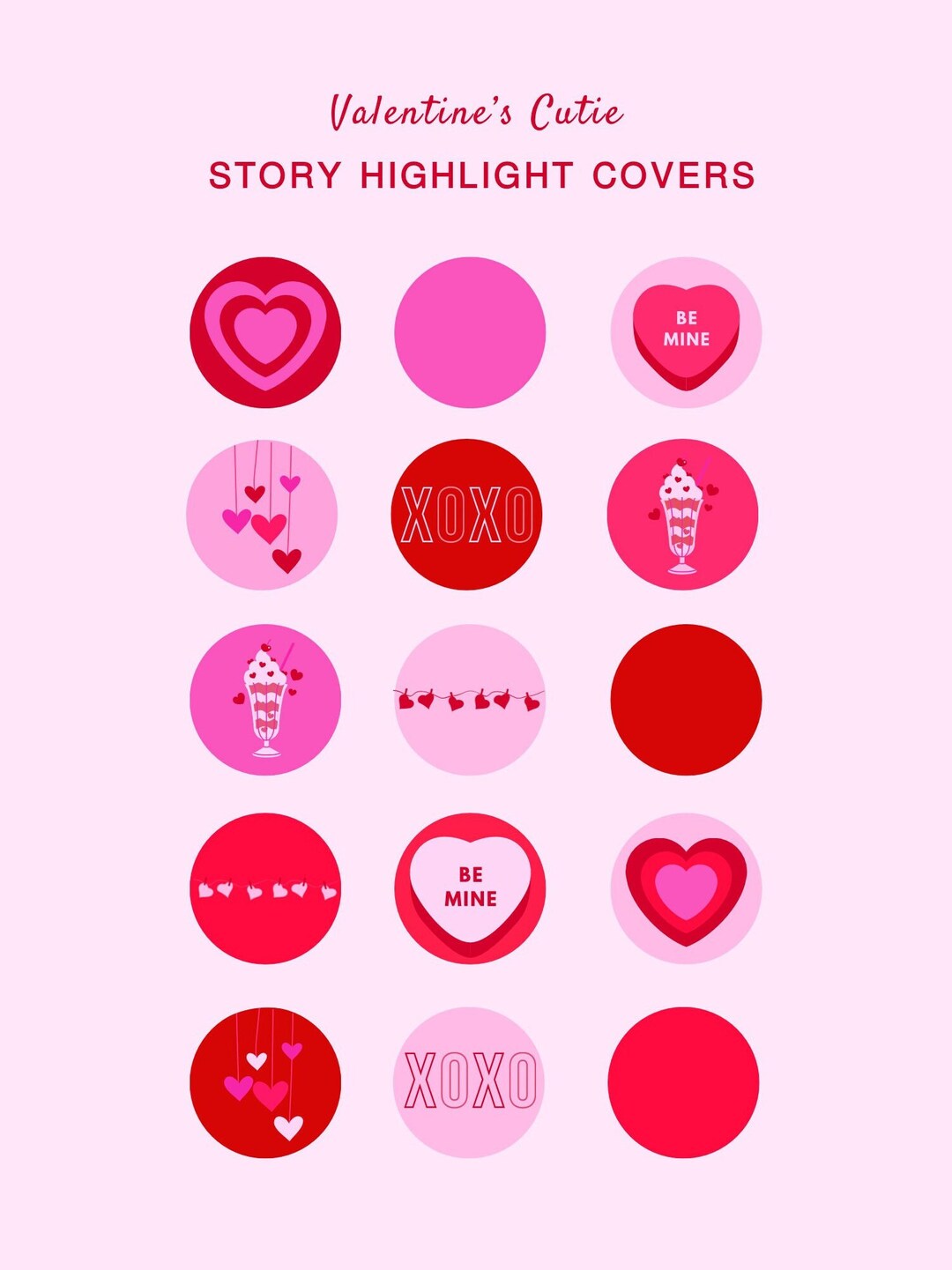 Valentines Cutie Instagram Story Highlight Covers Colorful IG Story ...