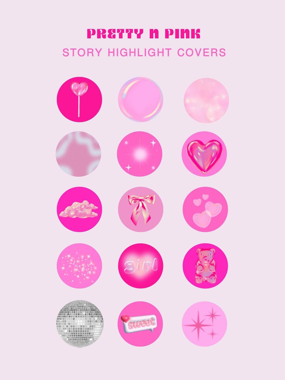 Pretty N Pink Girly Cute Instagram Story Highlight Covers | Girly Pink ...
