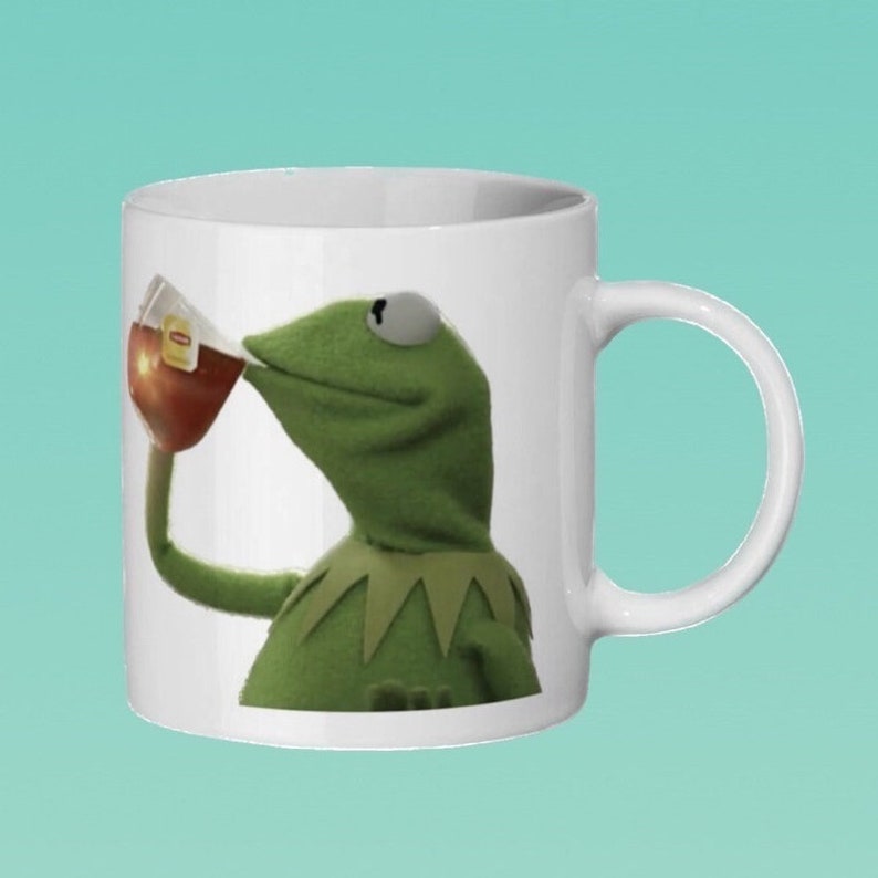Kermit the Frog Sipping Tea Meme Coaster (link to Matching Mug in ...