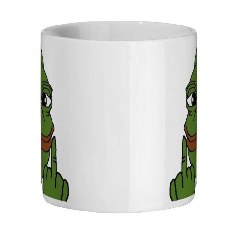 Colour Changing Middle Finger Swearing Pepe Meme Mug (link to Matching ...