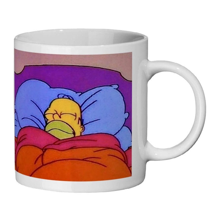 Homer Simpson Toasty Cinnamon Bun in Bed Meme Mug (link to Matching ...