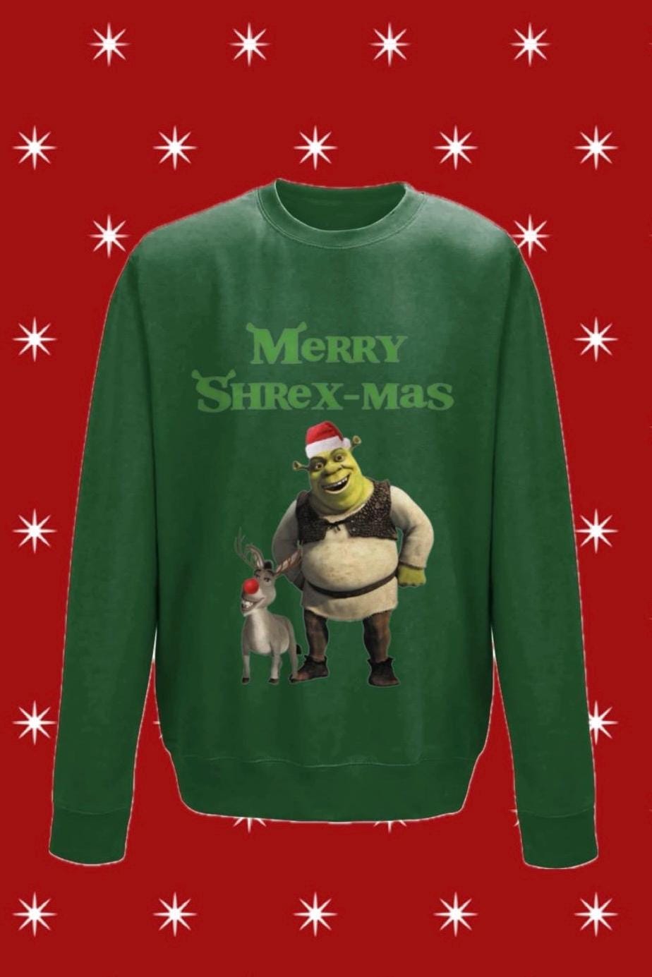 Merry Shrex-mas Shrek and Donkey Christmas Sweatshirt Jumper - Etsy
