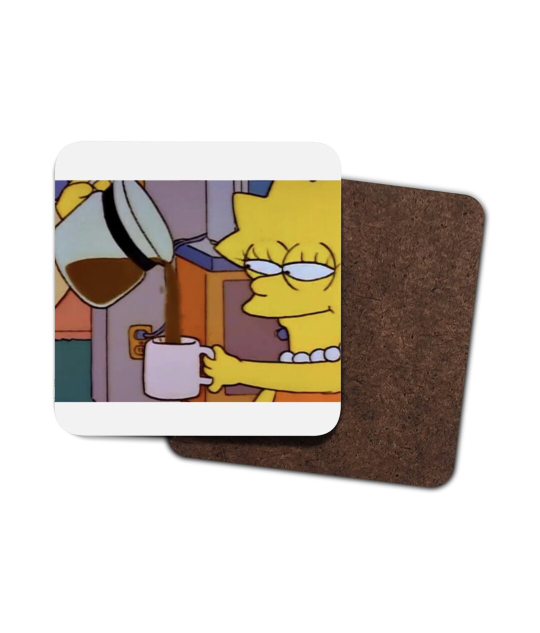 Lisa Simpson Coffee Meme Single Hardboard Coaster link to - Etsy UK