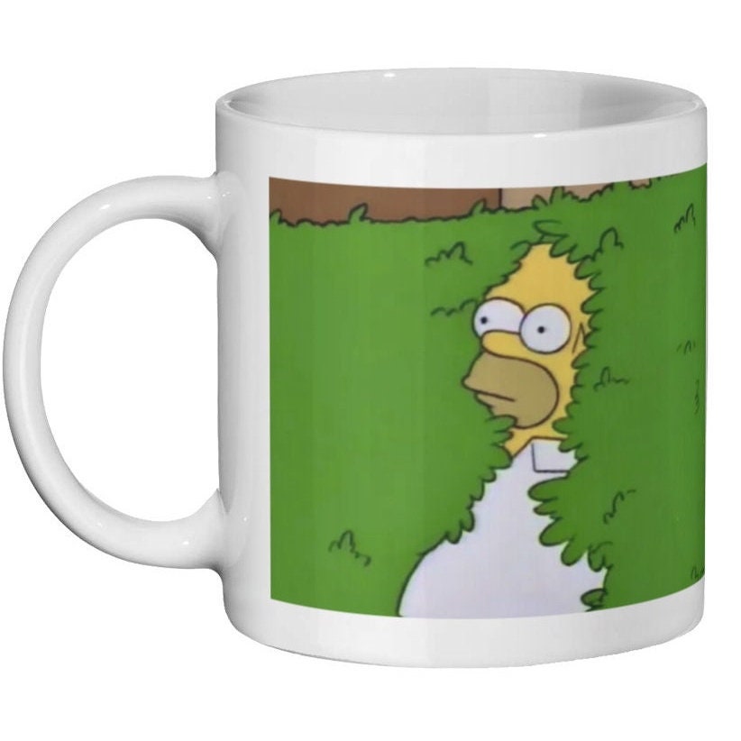 Homer Simpson Backing Into Bush Meme Mug (link to Matching Coaster in ...