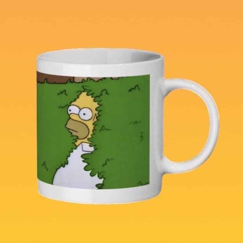Homer Simpson Backing Into Bush Meme Single Hardboard Coaster link to ...