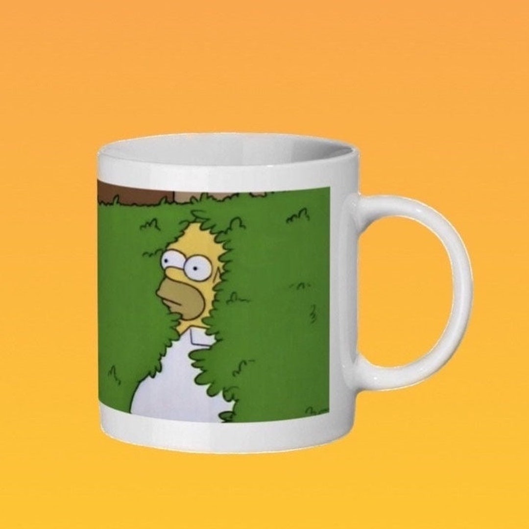 Homer Simpson Backing Into Bush Meme Mug (link to Matching Coaster in ...