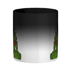 Colour Changing Middle Finger Swearing Pepe Meme Mug (link to Matching ...
