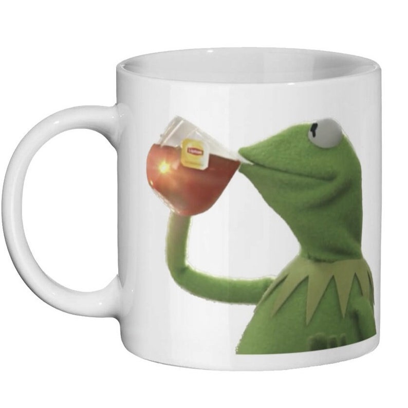 Kermit the Frog Sipping Tea, That’s None of My Business Meme Mug (link ...