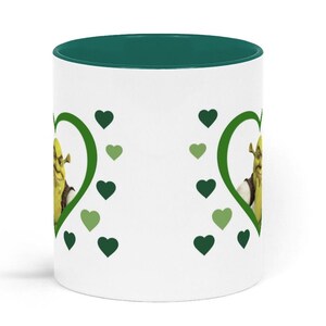 Shrek is Love Shrek is Life Meme Hearts Mug With Green Handle (link to ...