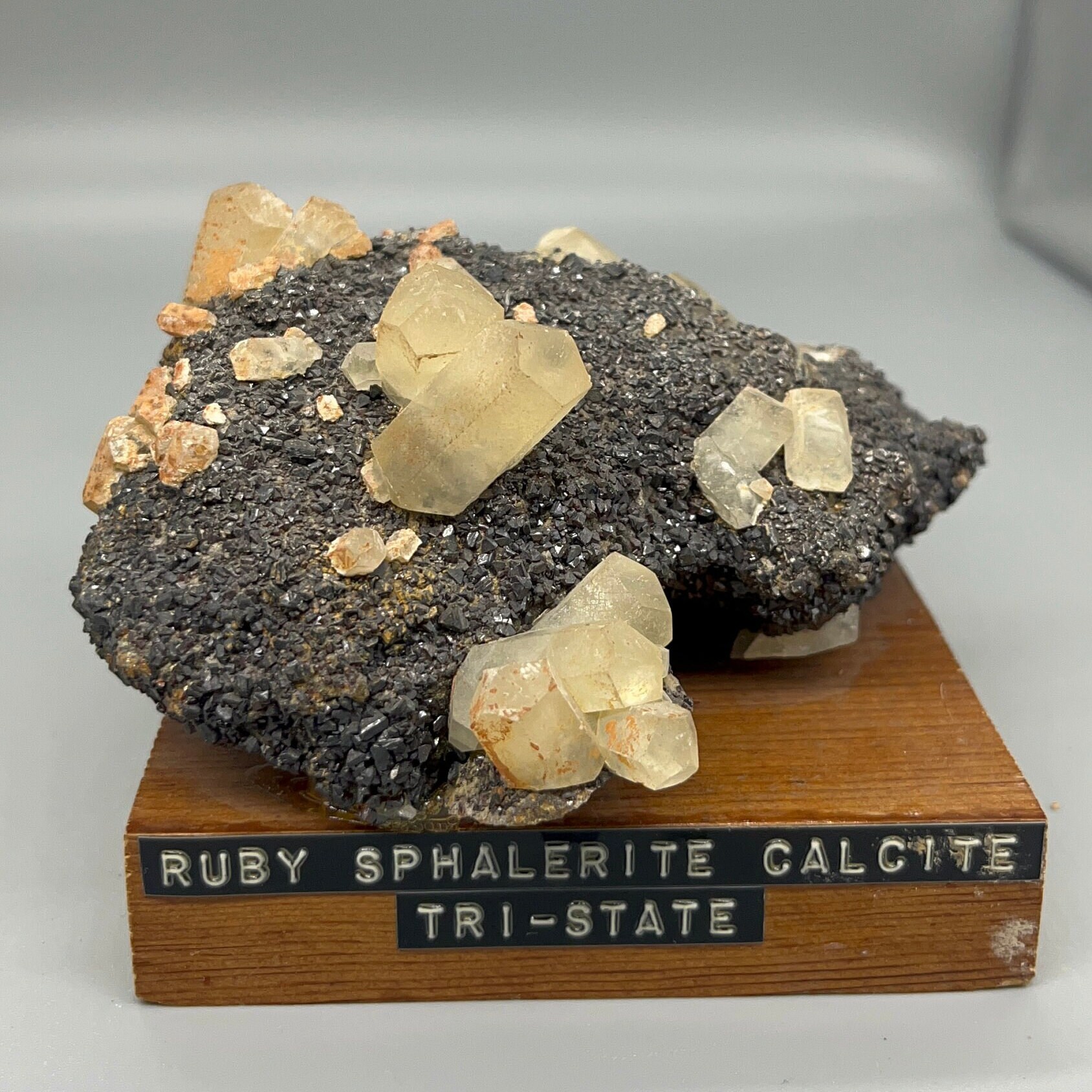 Vintage Calcite on Sphalerite Tri-state Mining District, USA Old ...