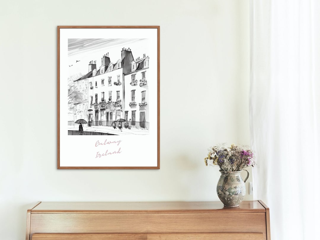 Galway Sketch Poster, Digital Download, European City, Ireland, Travel ...