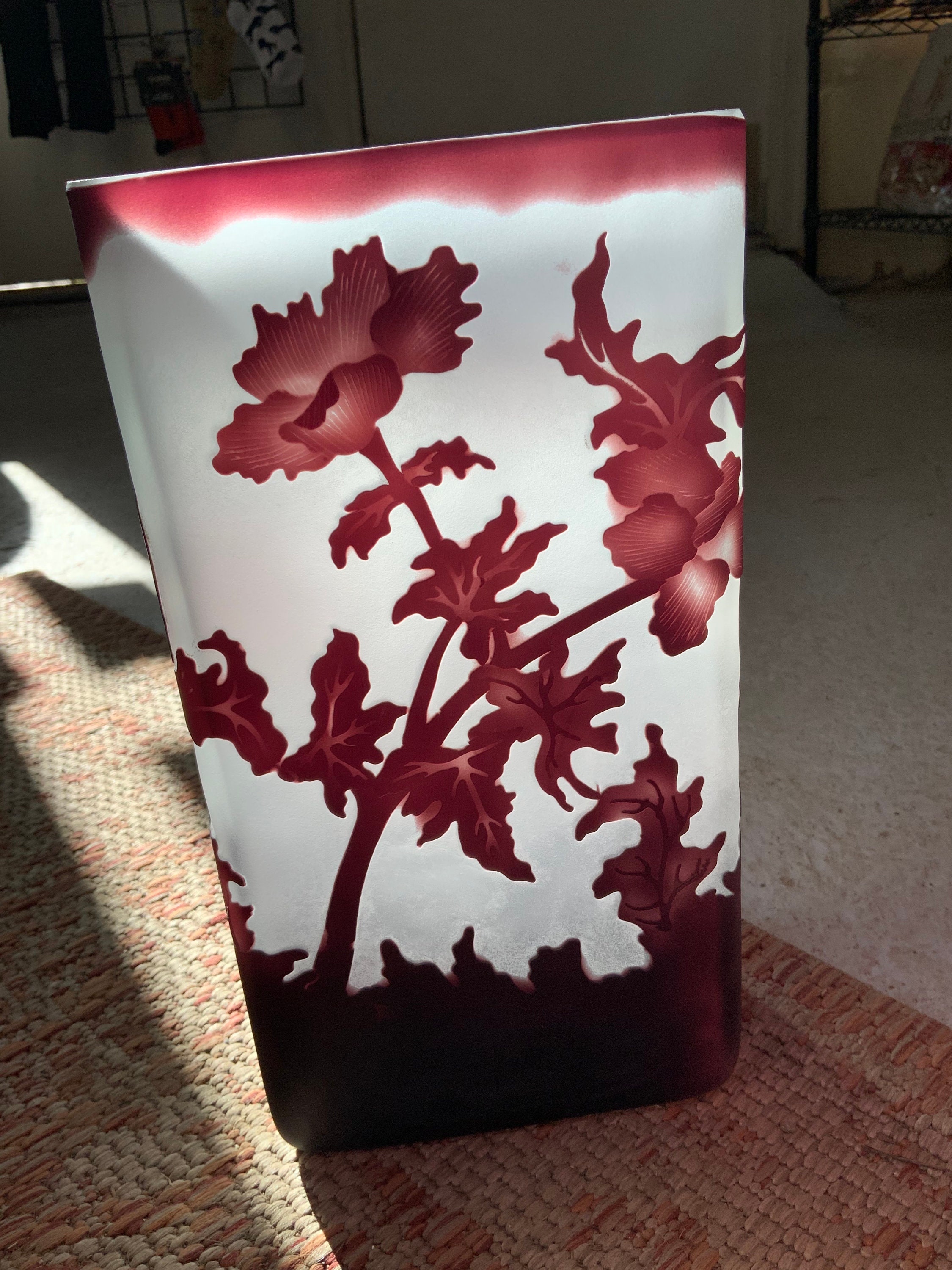 Emile Galle Reproduction Rectangular Glass Vase - Etsy