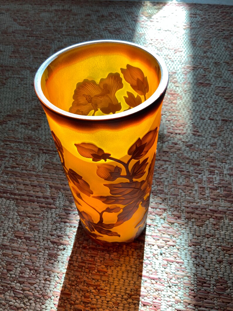 Emile Galle Reproduction Glass Vase - Etsy