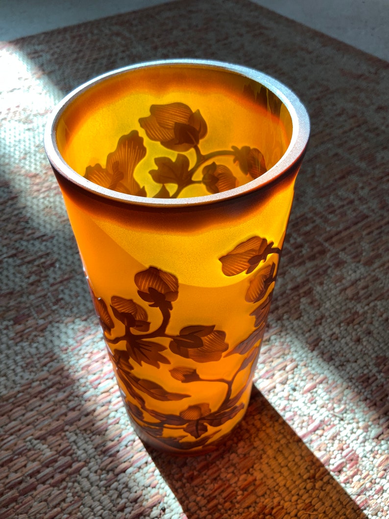 Emile Galle Reproduction Glass Vase - Etsy