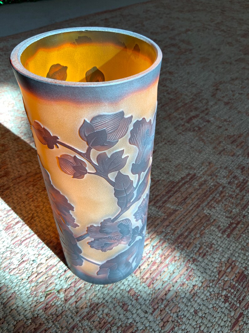 Emile Galle Reproduction Glass Vase - Etsy