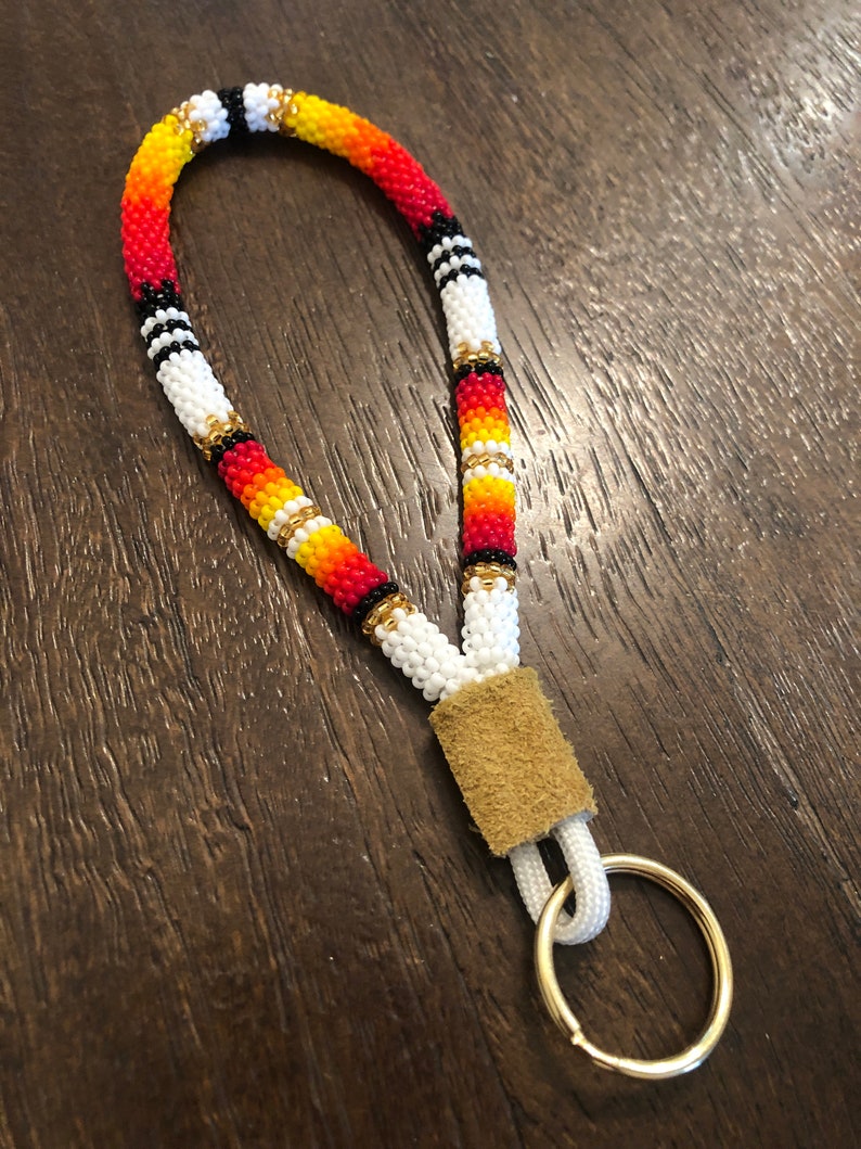 Black, Pink, White and Blue Beaded Wristlet Keychains - Etsy