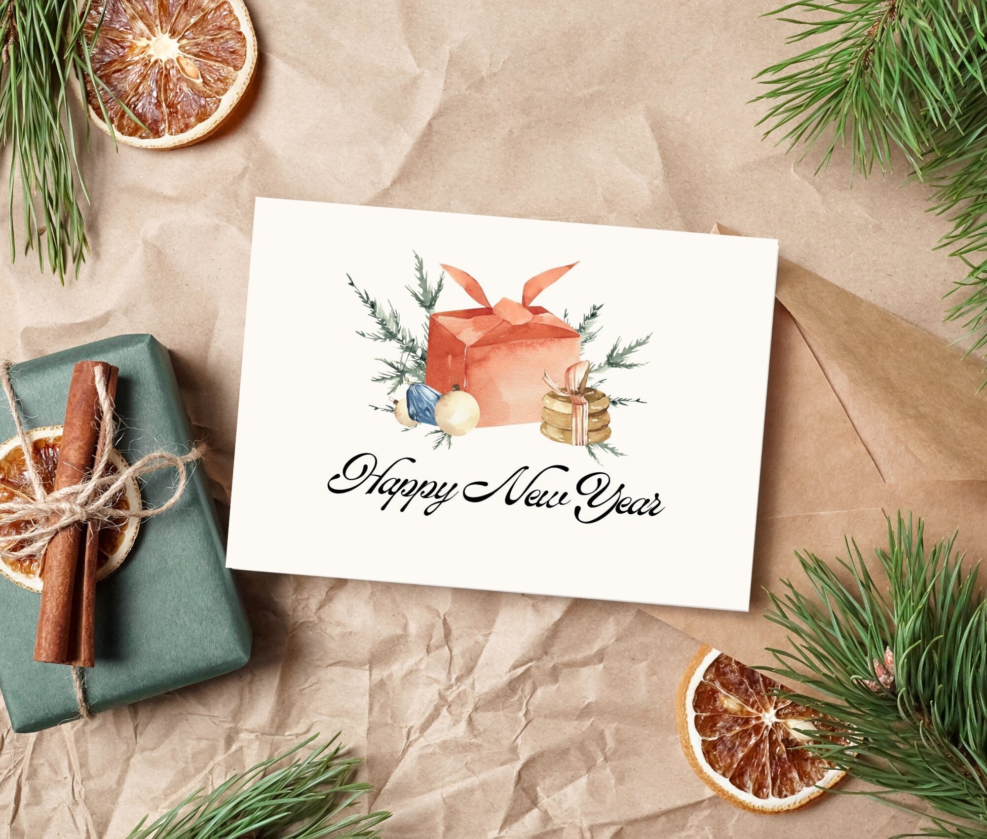 Happy New Year Printable Card, New Year Greetings Cards, Digital Card ...