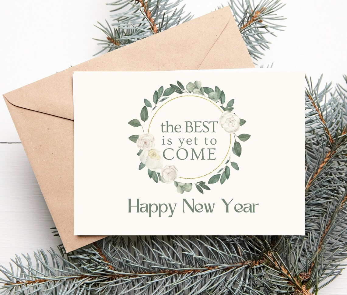 Happy New Year Printable Card, New Year Greetings Cards, Digital Card ...