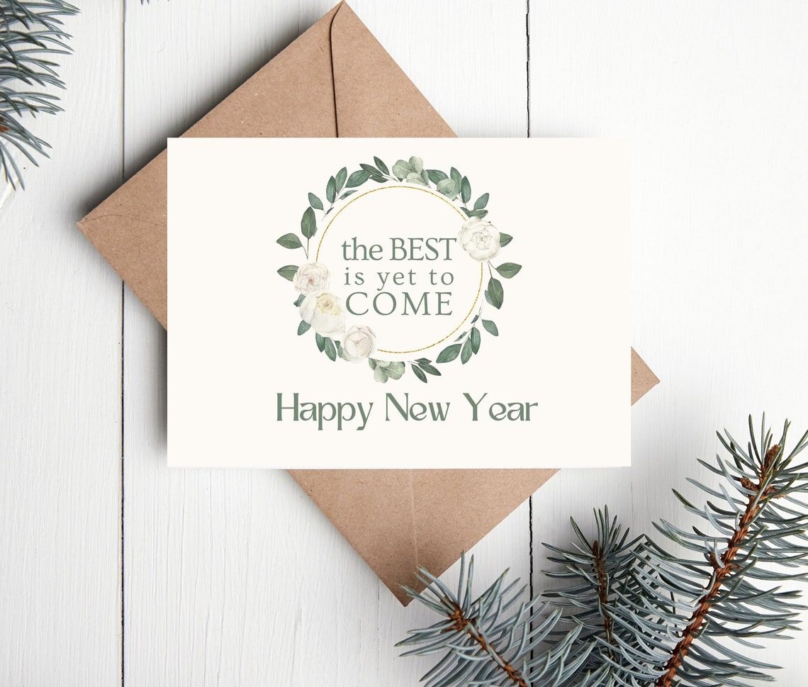 Happy New Year Printable Card, New Year Greetings Cards, Digital Card ...