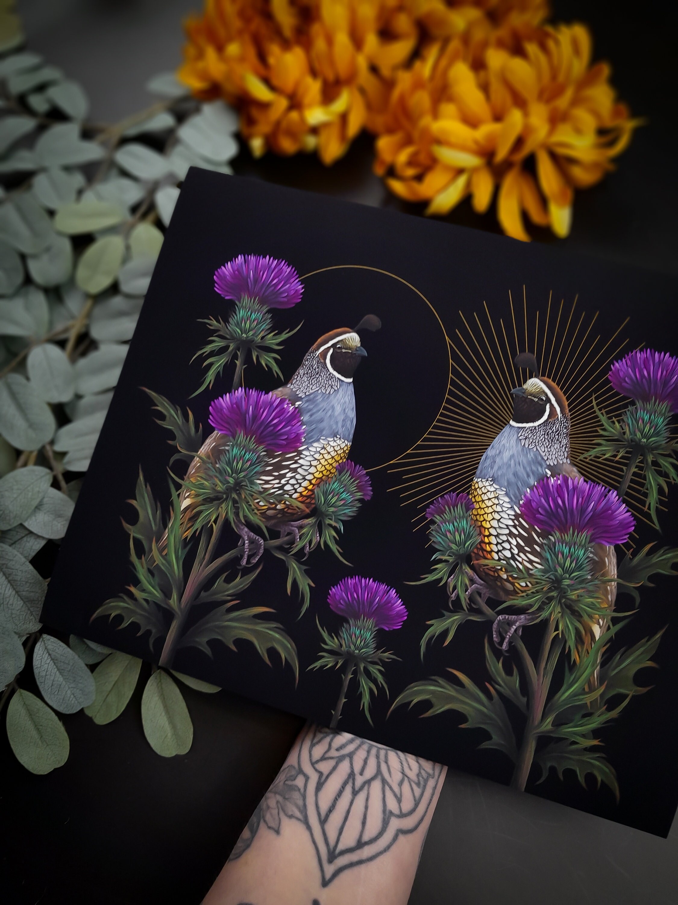 Two Quail and Thistle Sun & Moon California Quail, Milk Thistle Moody ...