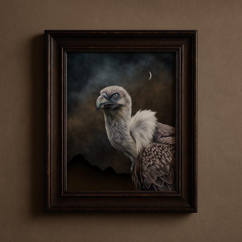 Griffon Vulture Dark Academia Moody Bird Wall Art Bird Hag - Etsy