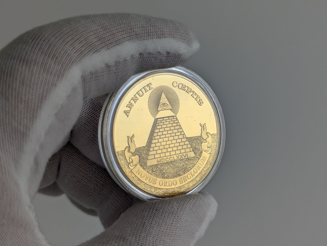 Gold Pyramid Illuminati Collectible Coin With Anuit Coeptis Design - Etsy