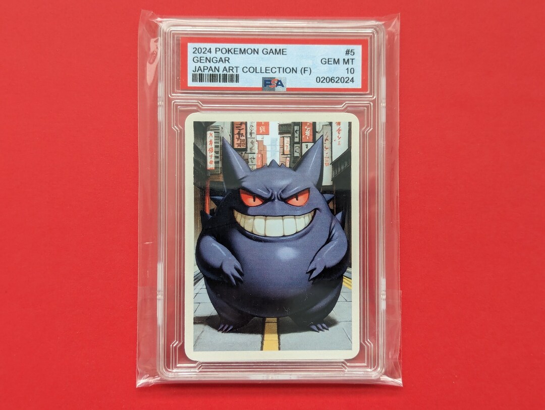 Graded Gengar Pokemon Card PSA Style Slab Traditional Japanese Style ...