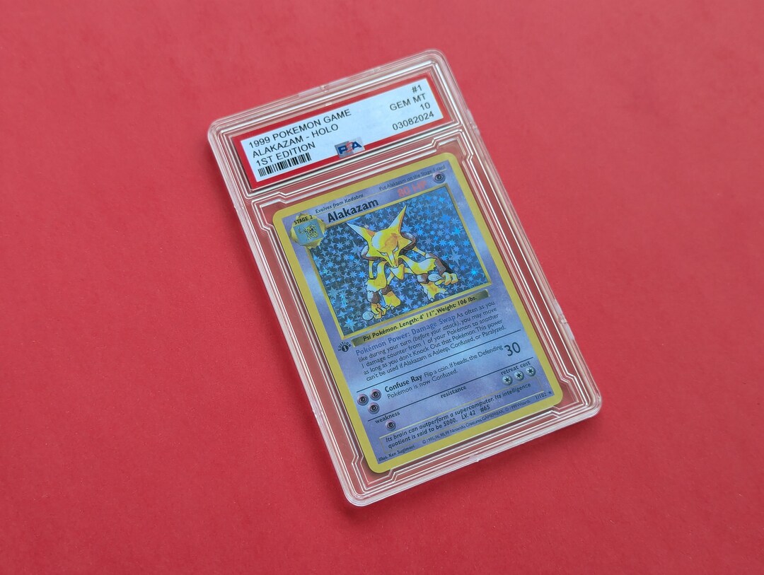 1st Edition Holographic Alakazam Custom Handmade PSA Graded Slab Proxy ...