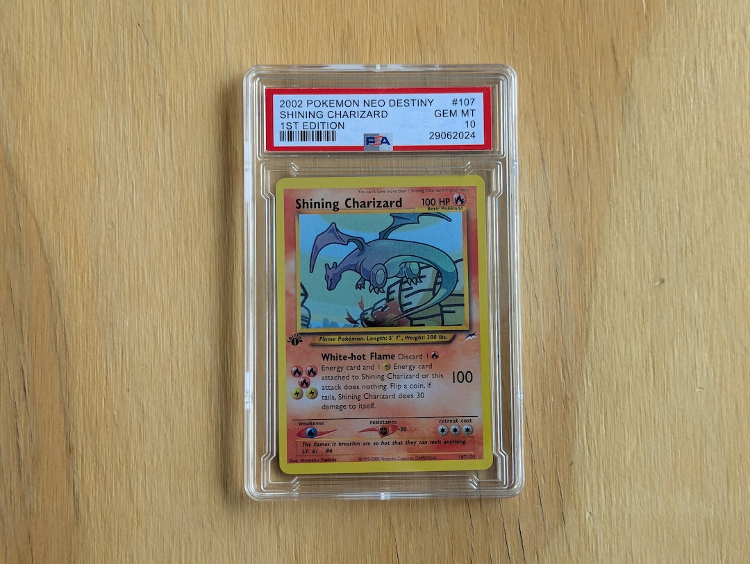 Graded 1st Edition Holographic Shining Charizard Custom Handmade PSA ...